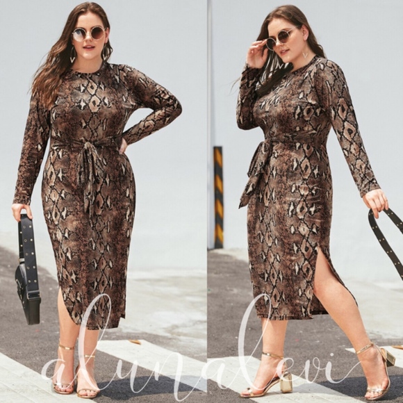 Dresses | Plus Size Snake Print Dress | Poshmark